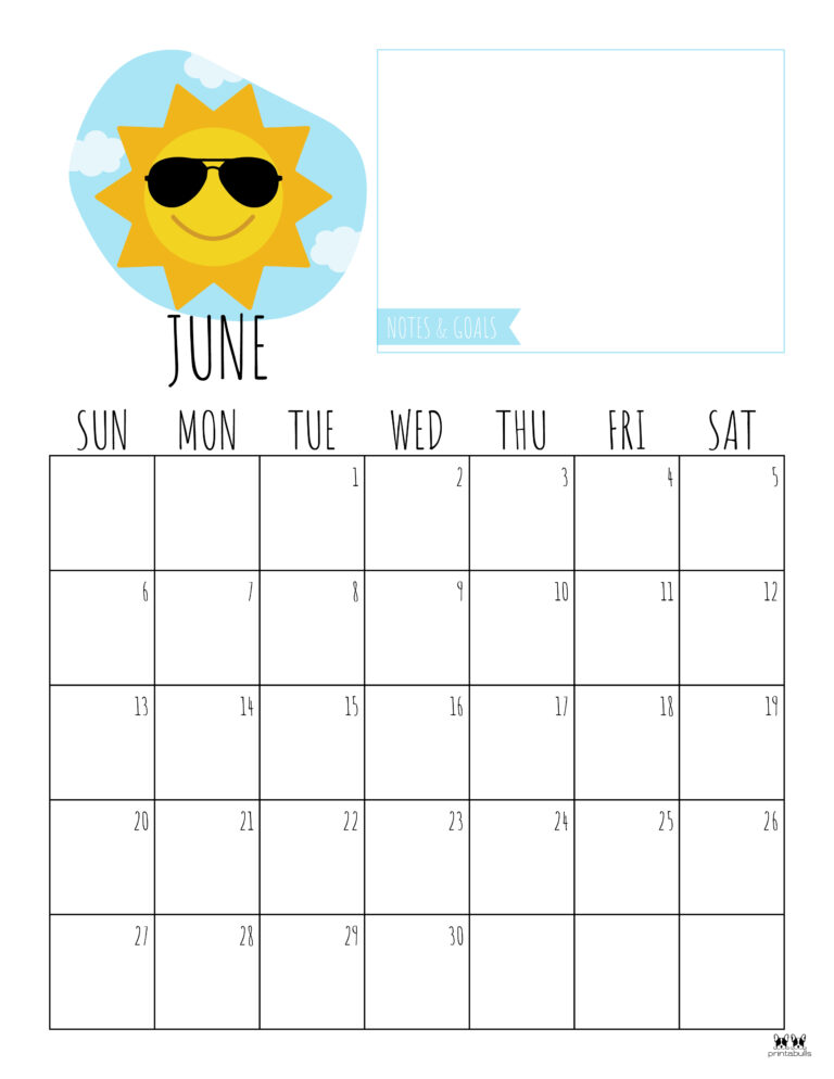 June 2021 Calendars - 15 Free Printables | Printabulls