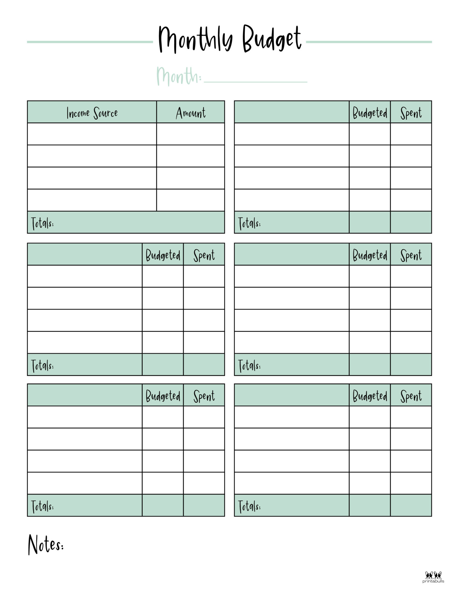 Monthly Budget Planners - 20 FREE Printables | Printabulls