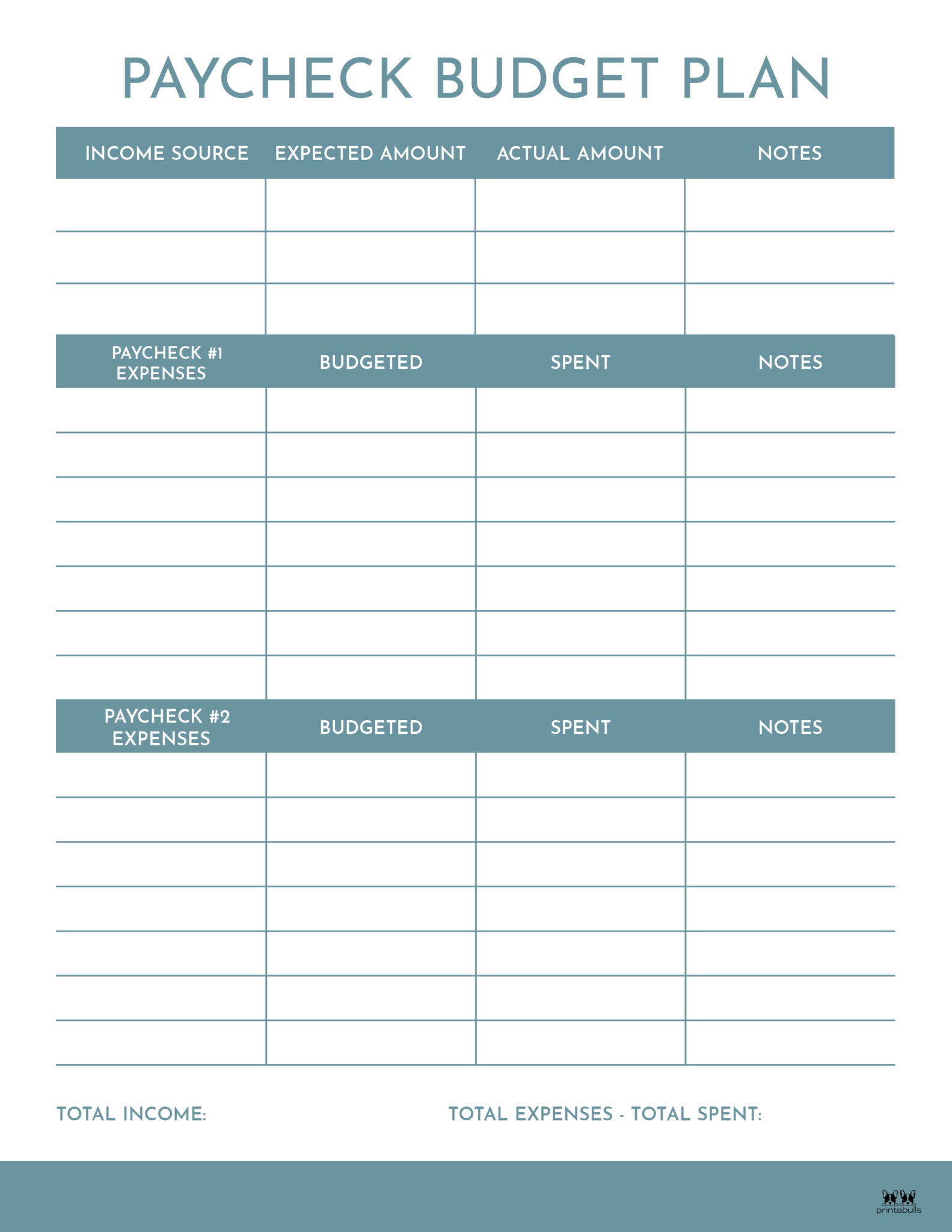 Monthly Budget Planners - 25 FREE Printables | Printabulls