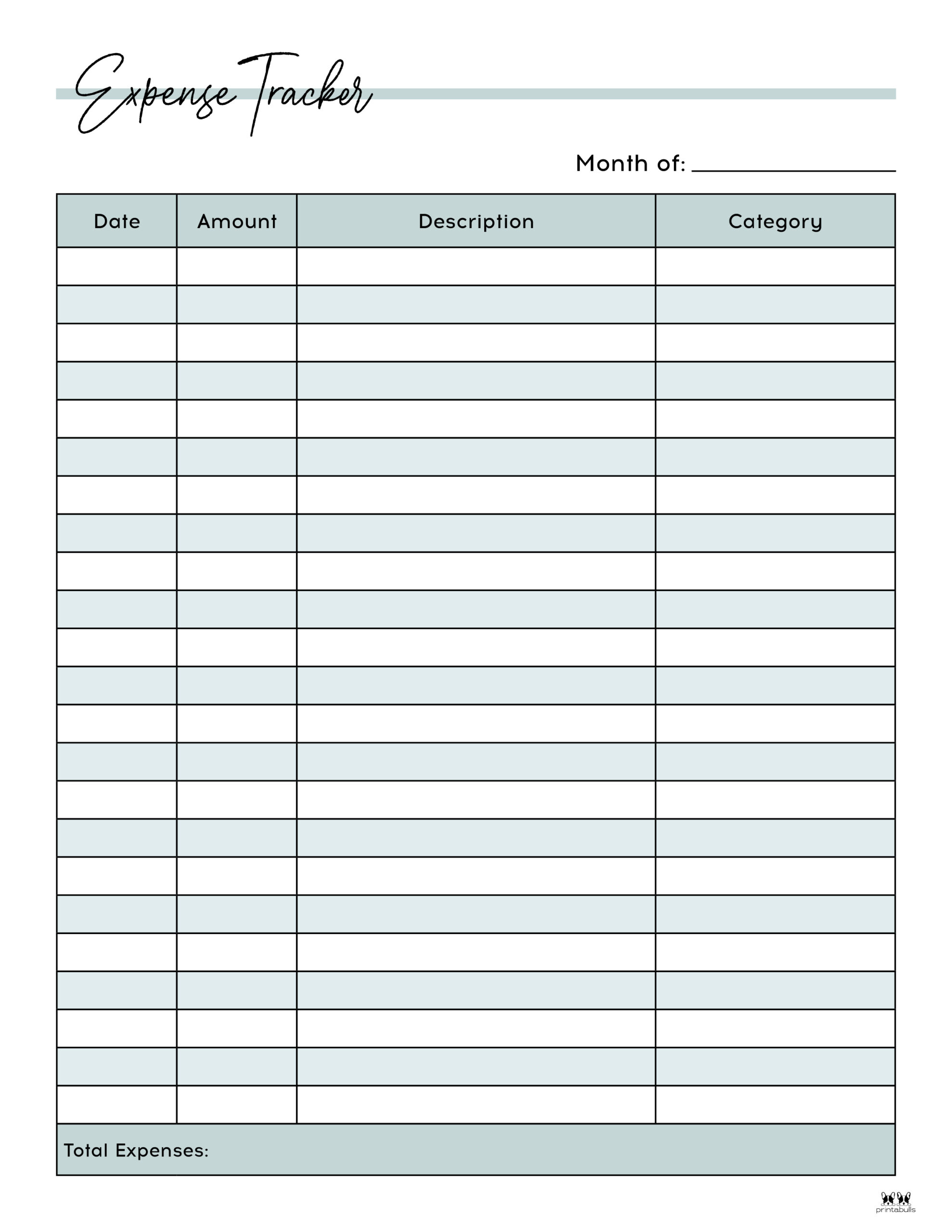 Expense Tracker Printables - 20 FREE Options | Printabulls