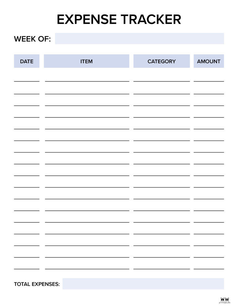 Holiday Expense Tracker Printable Moodvolf