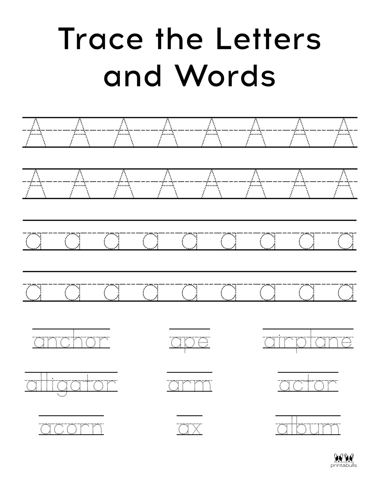 Letter A Worksheets - 50 FREE Printables | Printabulls