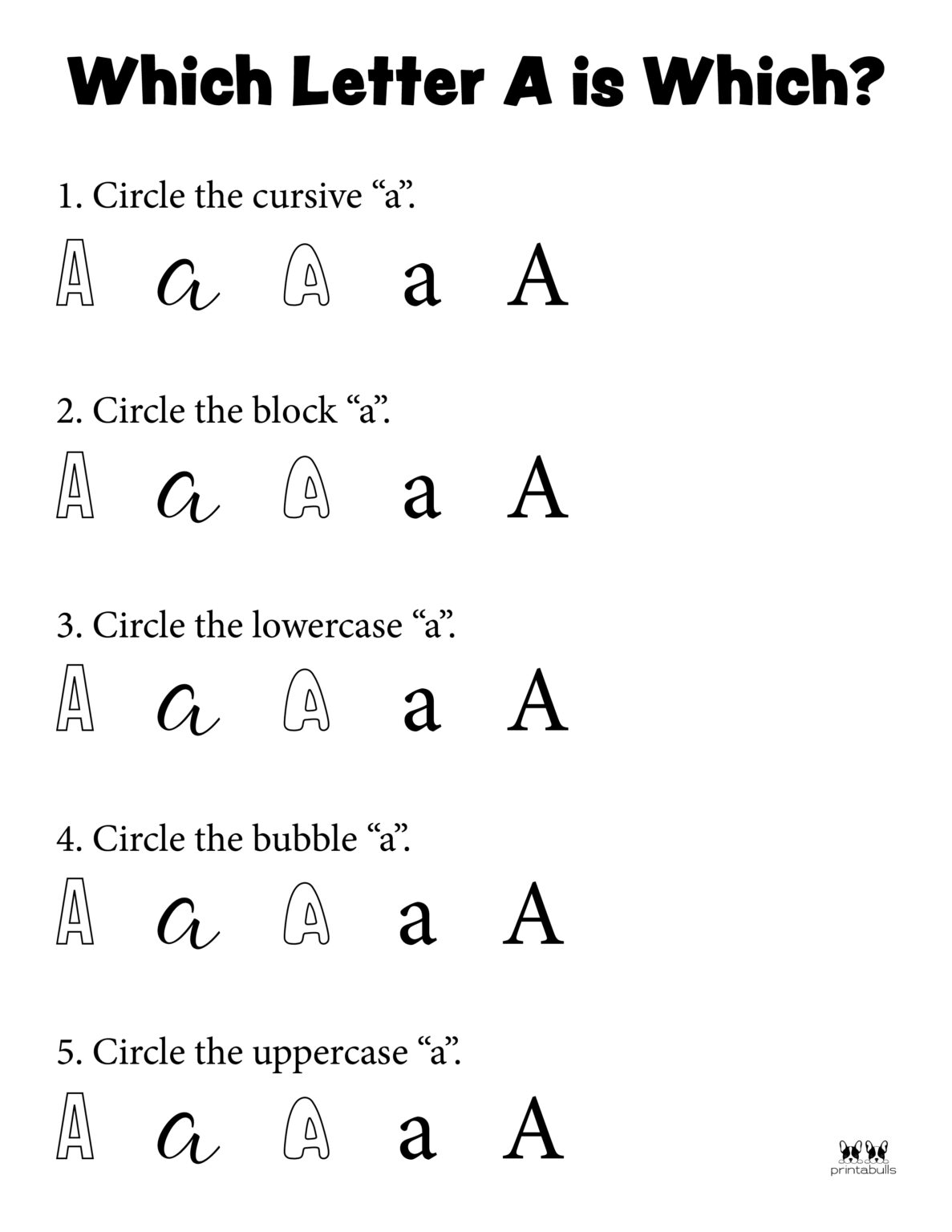 Letter A Worksheets - 50 FREE Printables | Printabulls
