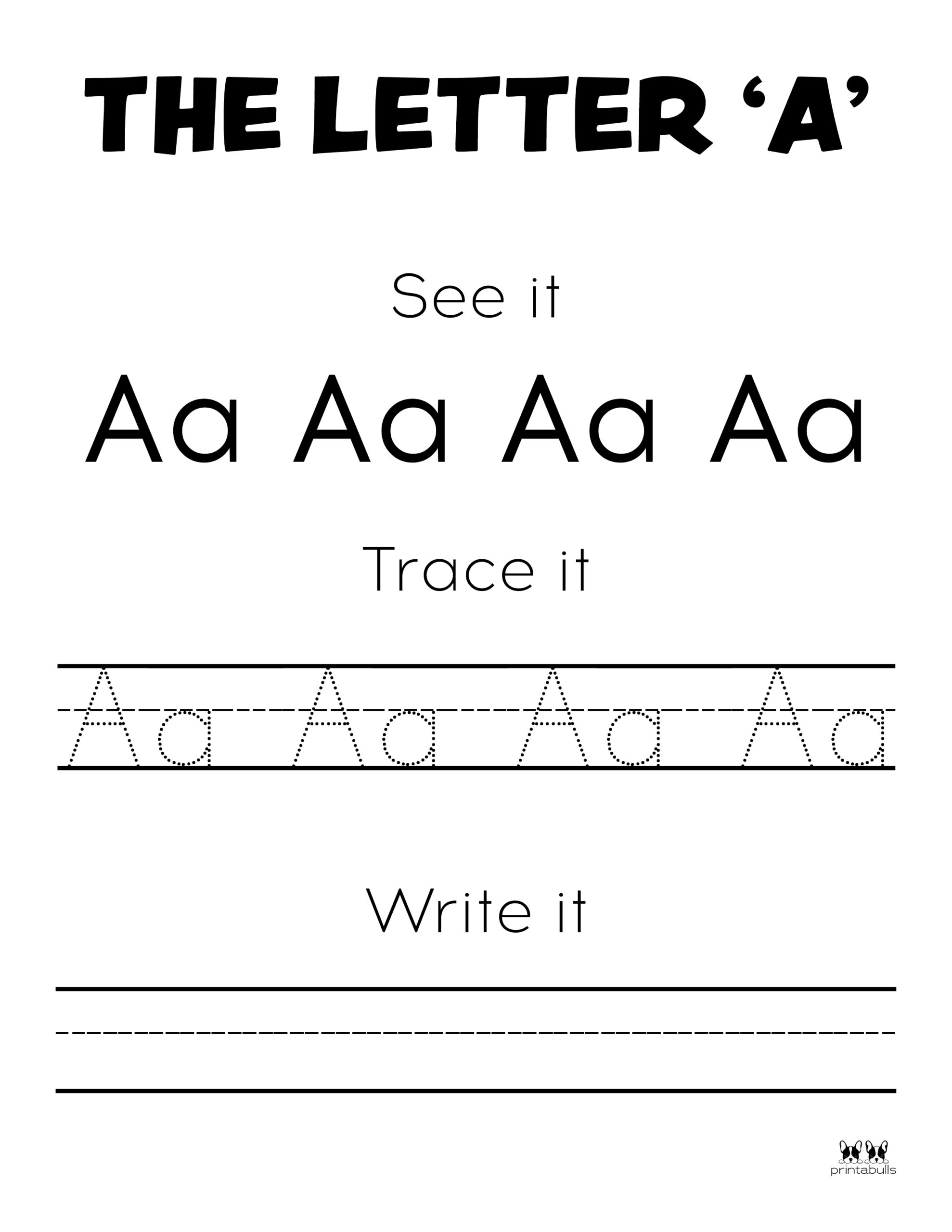 Letter A Worksheets - 50 FREE Printables | Printabulls