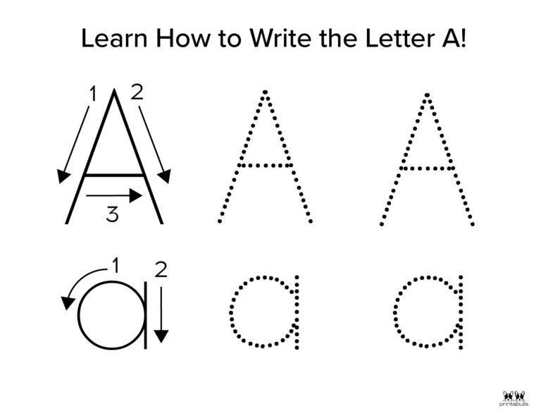 Letter A Worksheets - 50 FREE Printables | Printabulls