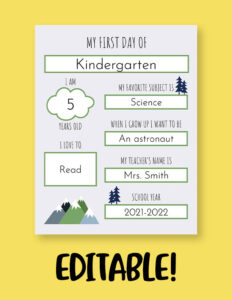 First Day of School Signs - 300+ FREE Printables | Printabulls