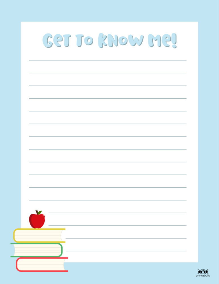 All About Me Printable Worksheets - 50 FREE Printables | Printabulls