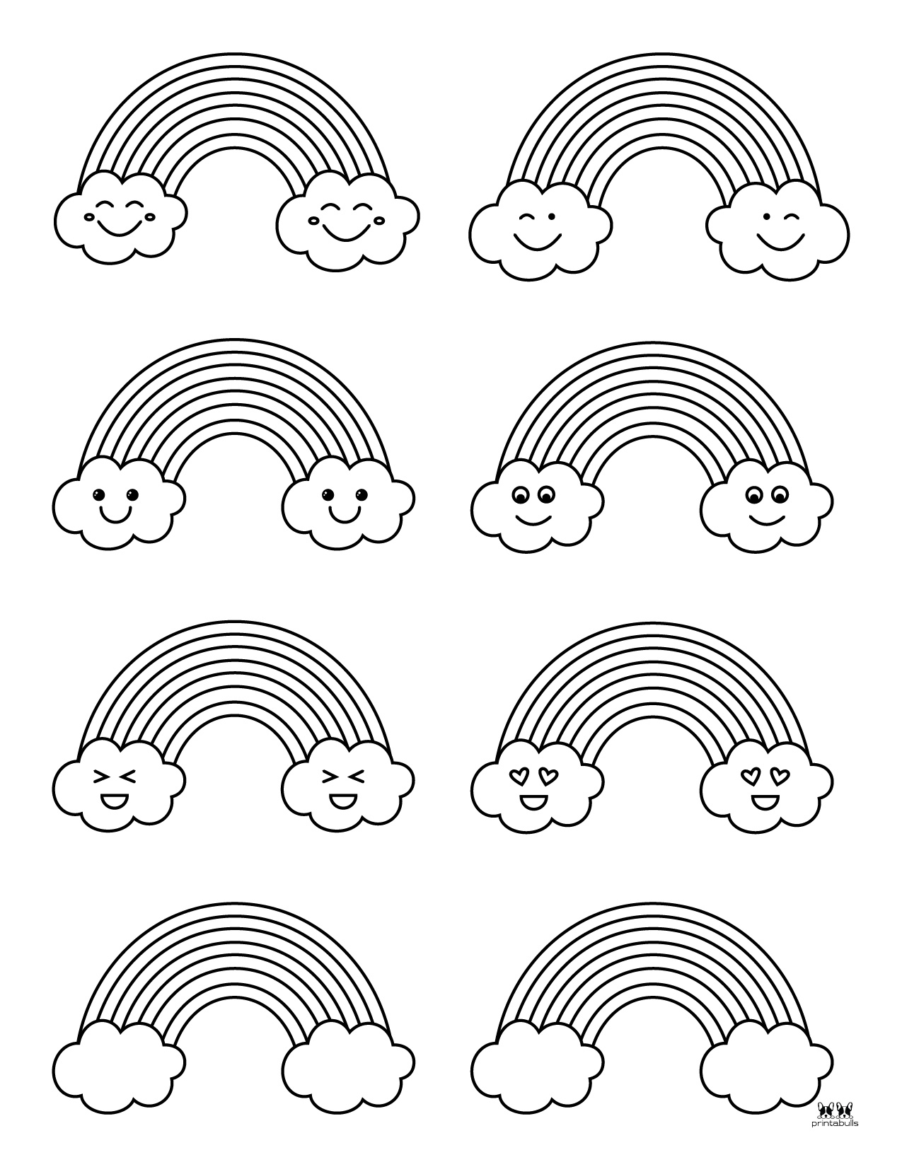 Rainbow Coloring Pages - 50 FREE Printable Pages | Printabulls