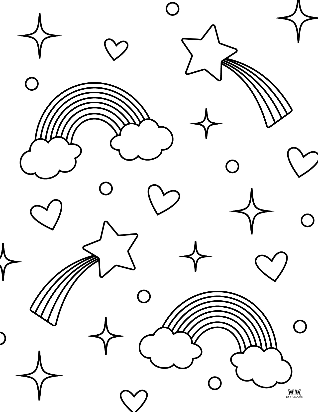 Rainbow Coloring Pages - 50 FREE Printable Pages | Printabulls