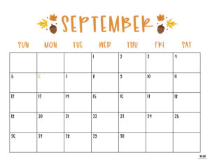September 2021 Calendars - 15 Free Printables | Printabulls