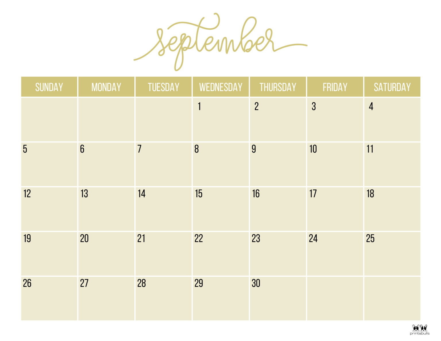 September 2021 Calendars - 15 Free Printables | Printabulls