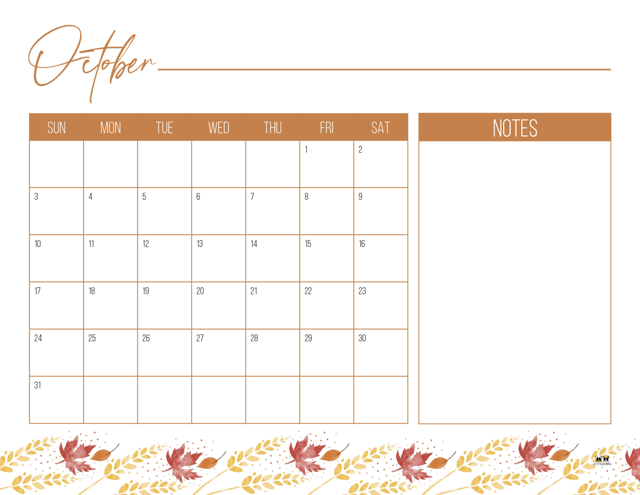 October 2021 Calendars - 15 FREE Printables | Printabulls
