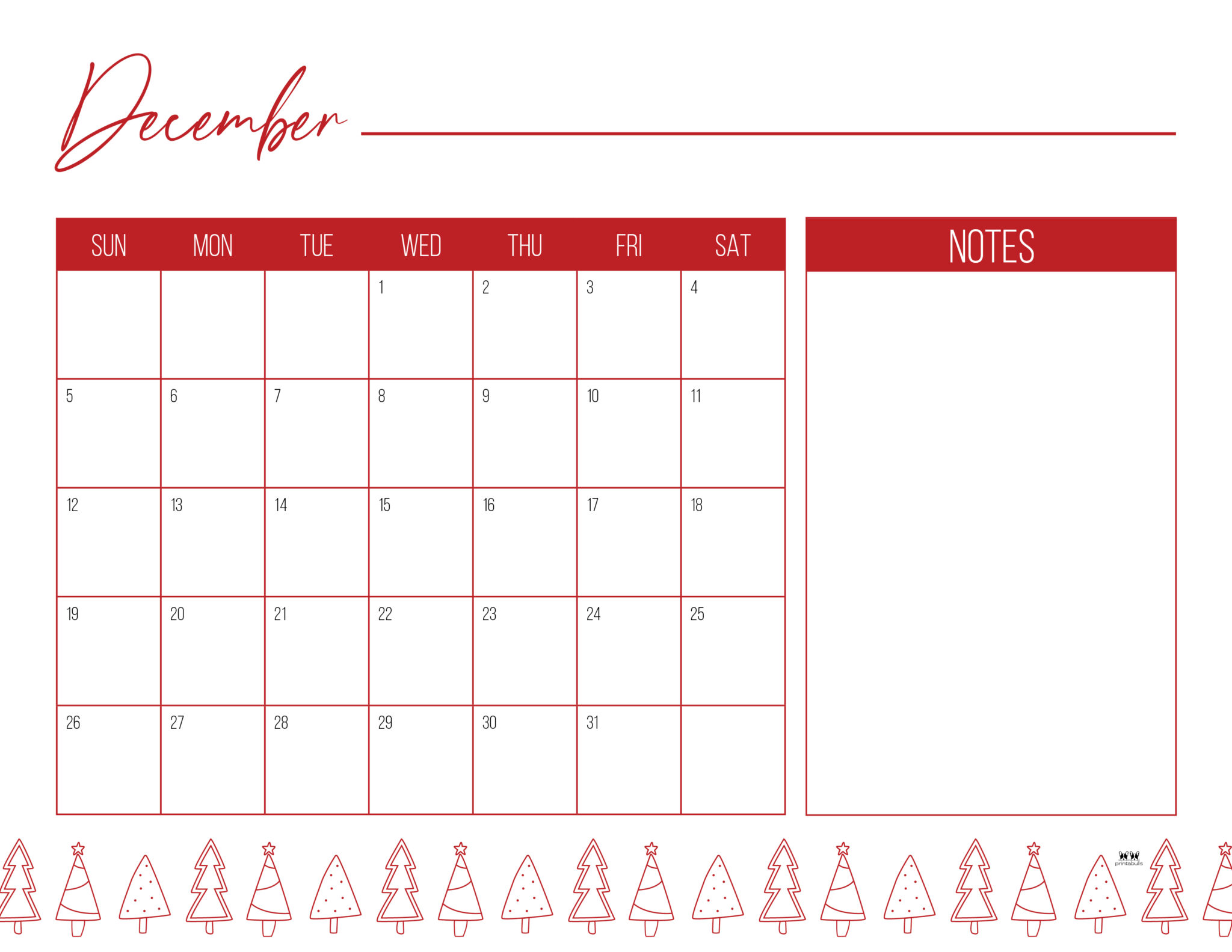 December 2021 Calendars - 15 FREE Printables | Printabulls