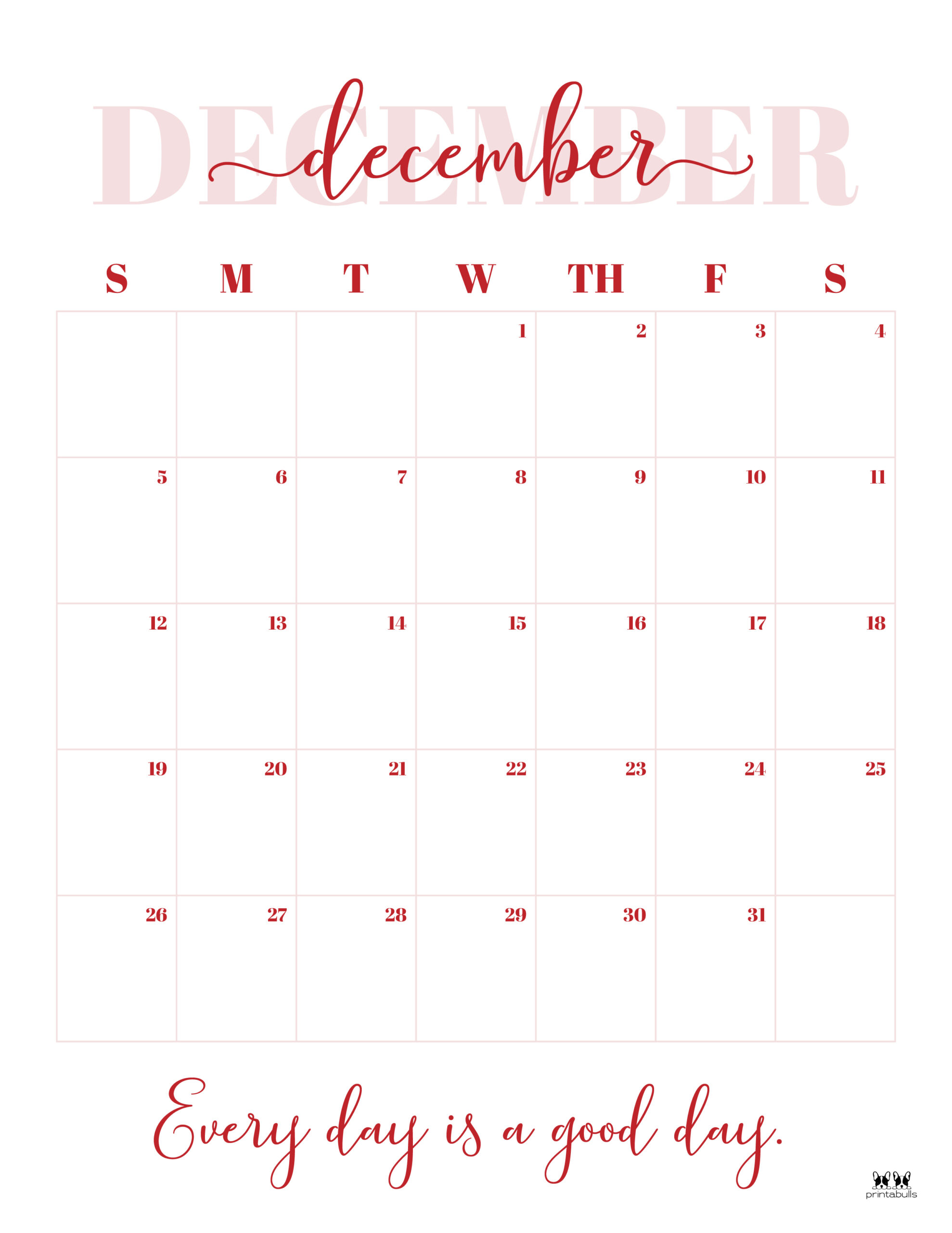 December 2021 Calendars - 15 FREE Printables | Printabulls