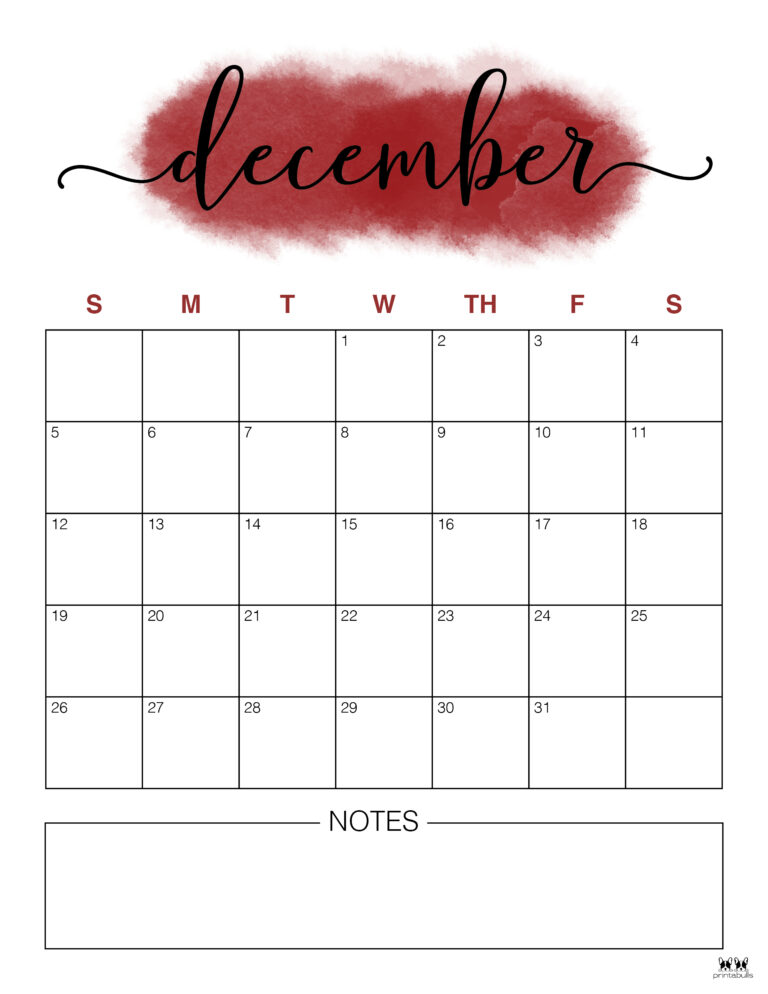 December 2021 Calendars - 15 FREE Printables | Printabulls