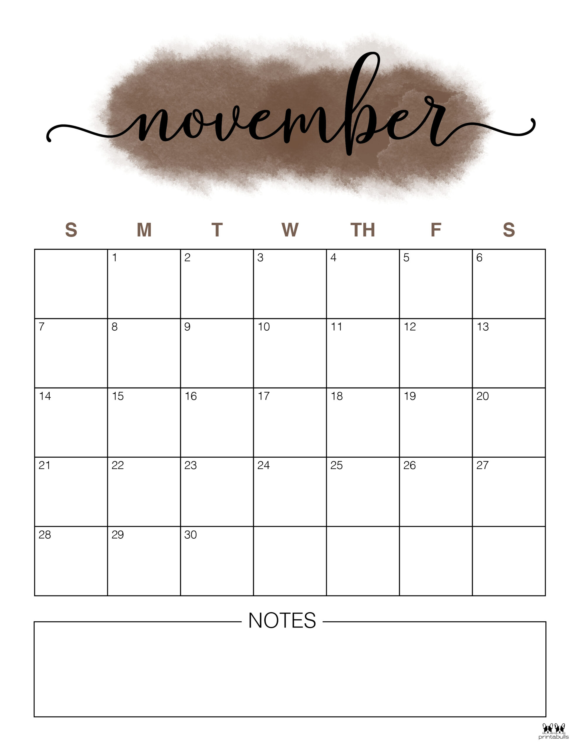 November 2021 Calendars - 15 FREE Printables | Printabulls