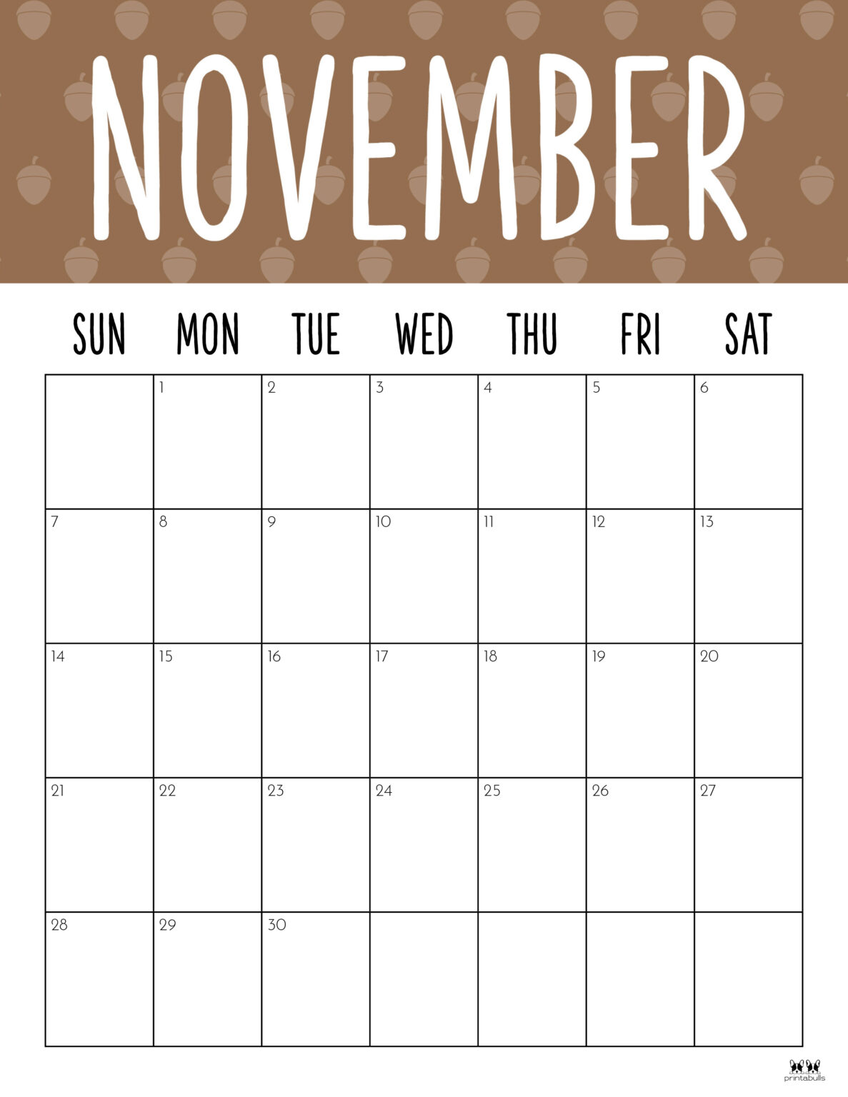 November 2021 Calendars - 15 FREE Printables | Printabulls