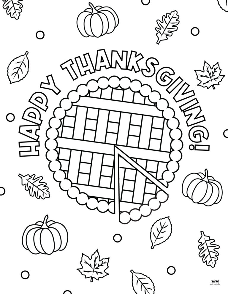 Happy Thanksgiving Coloring Pages - 20 FREE Printables - PrintaBulk