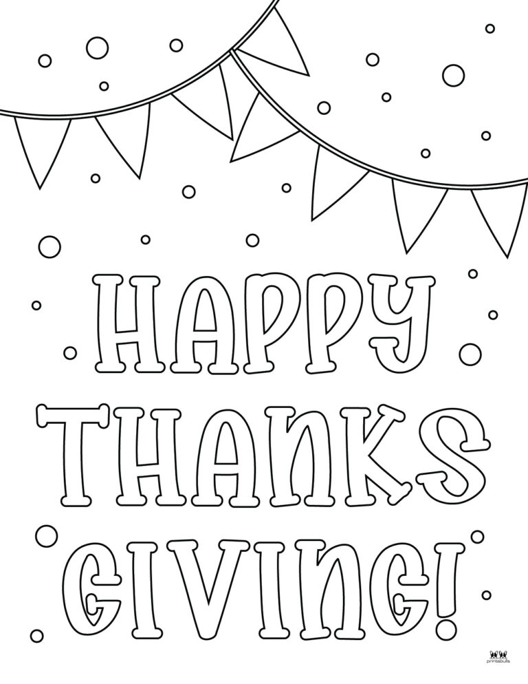 Happy Thanksgiving Coloring Pages - 20 FREE Printables | Printabulls