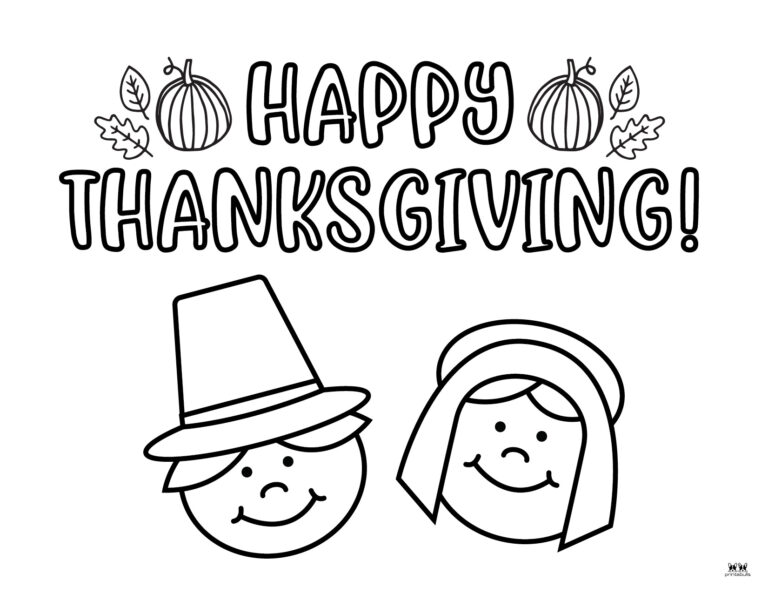 Happy Thanksgiving Coloring Pages - 20 FREE Printables | Printabulls