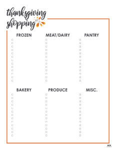 Thanksgiving Shopping Lists & Checklists - 30 FREE Printables | Printabulls