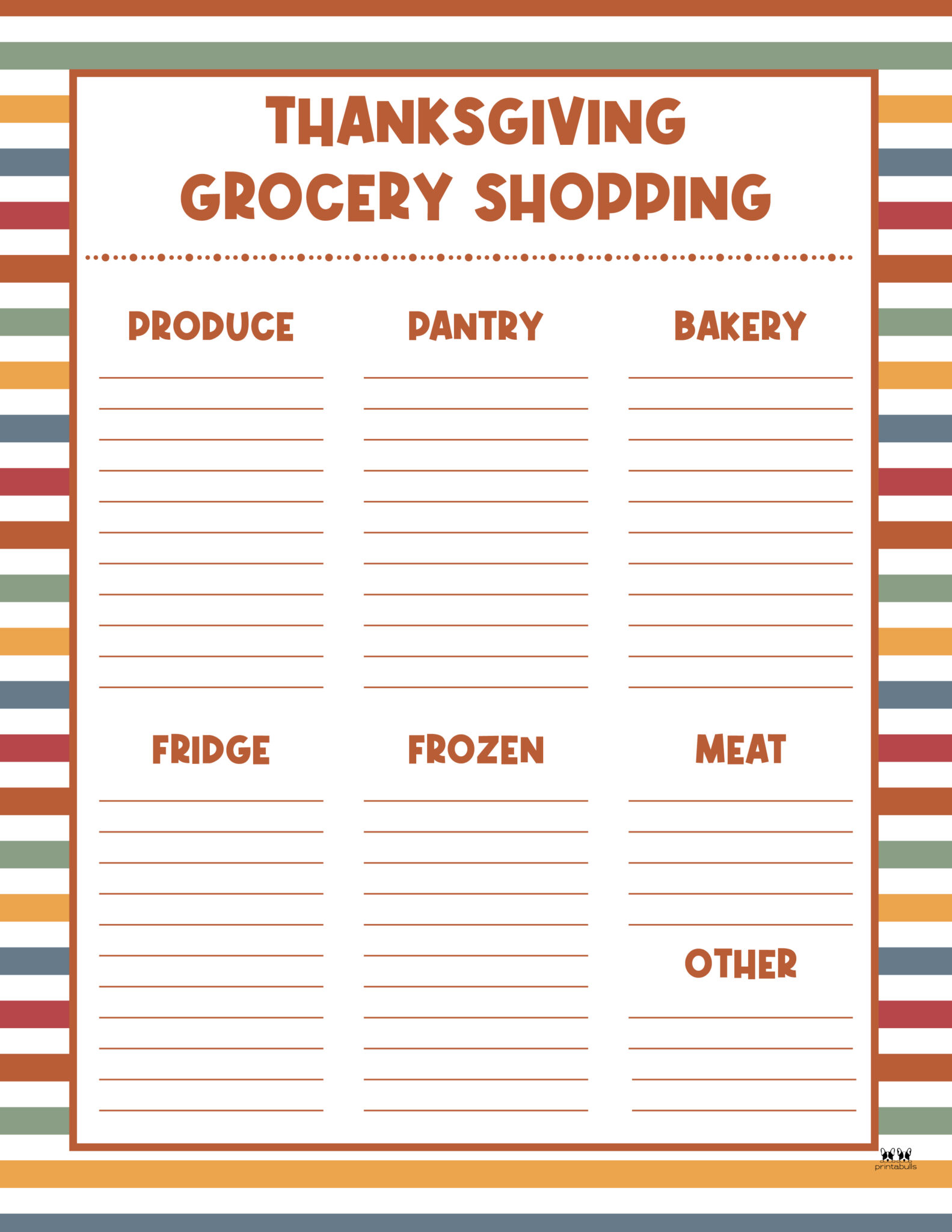 Thanksgiving Shopping Lists & Checklists - 30 FREE Printables | Printabulls