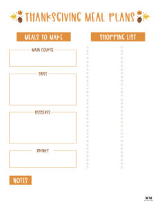 Thanksgiving Shopping Lists & Checklists - 30 FREE Printables | Printabulls