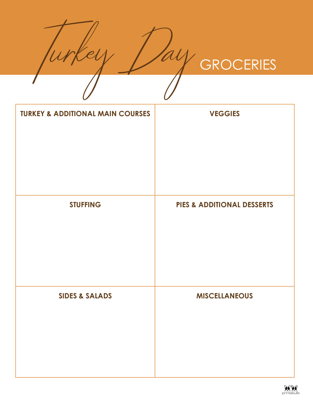 Thanksgiving Shopping Lists & Checklists - 30 FREE Printables | Printabulls
