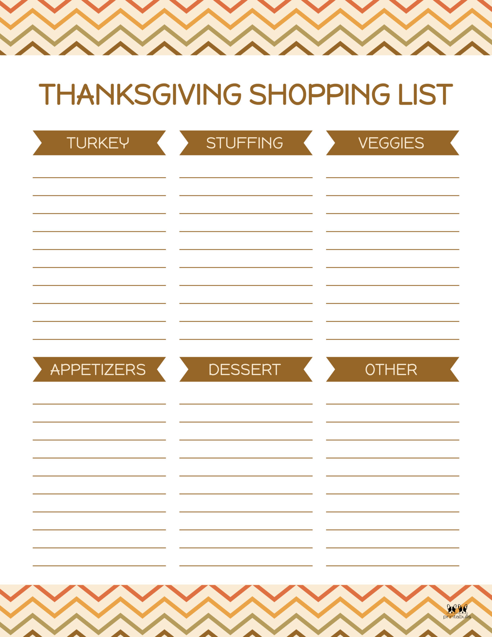 Thanksgiving Shopping Lists & Checklists - 30 FREE Printables | Printabulls