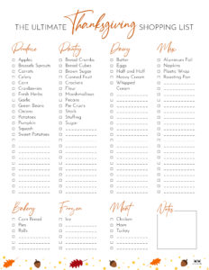 Thanksgiving Shopping Lists & Checklists - 30 FREE Printables | Printabulls