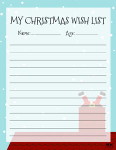 Printable Christmas Lists - 25 FREE Printables | Printabulls
