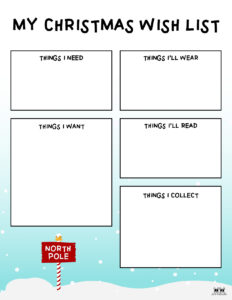 Printable Christmas Lists - 25 FREE Printables - PrintaBulk