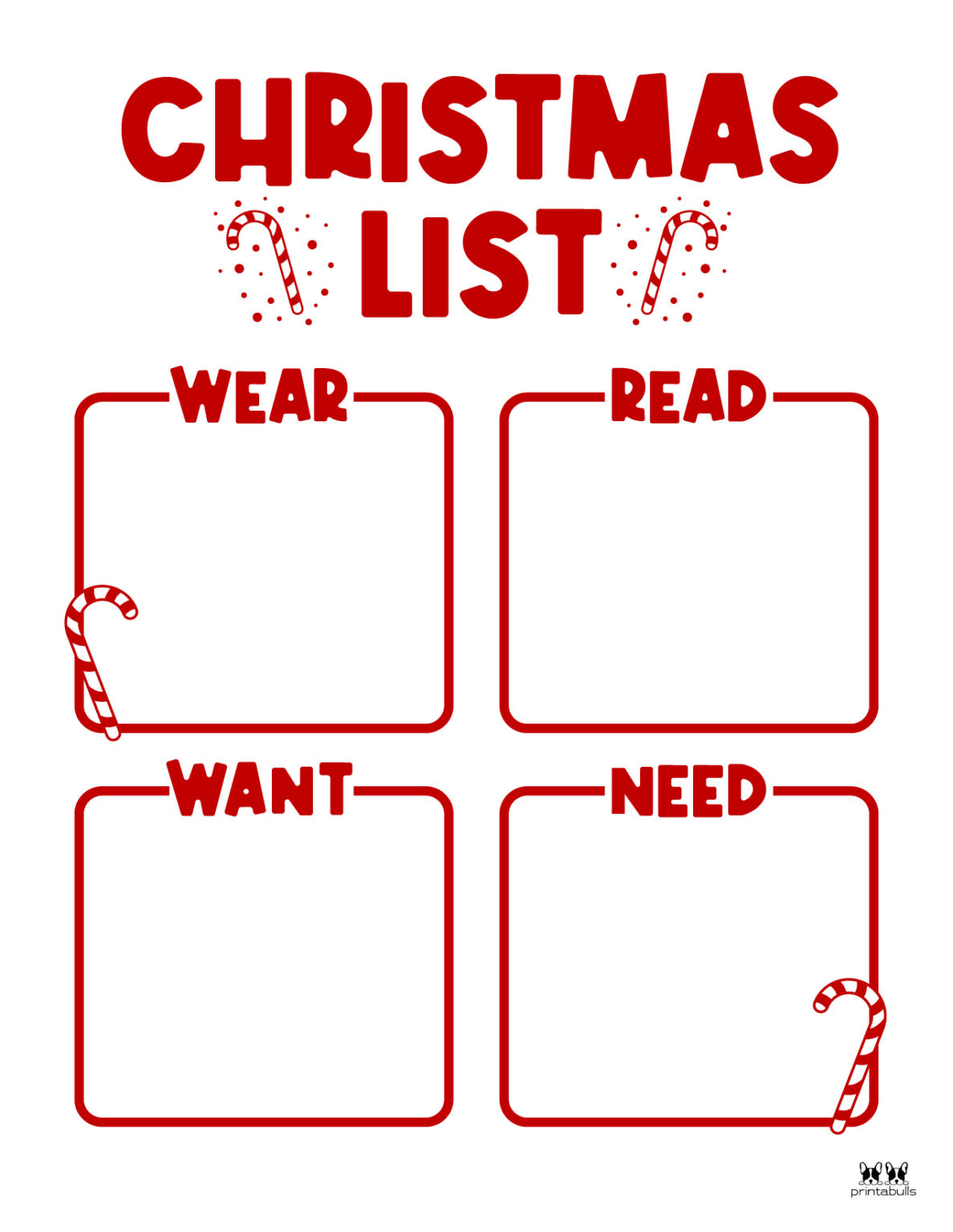 Printable Christmas Lists - 50 FREE Printables | Printabulls