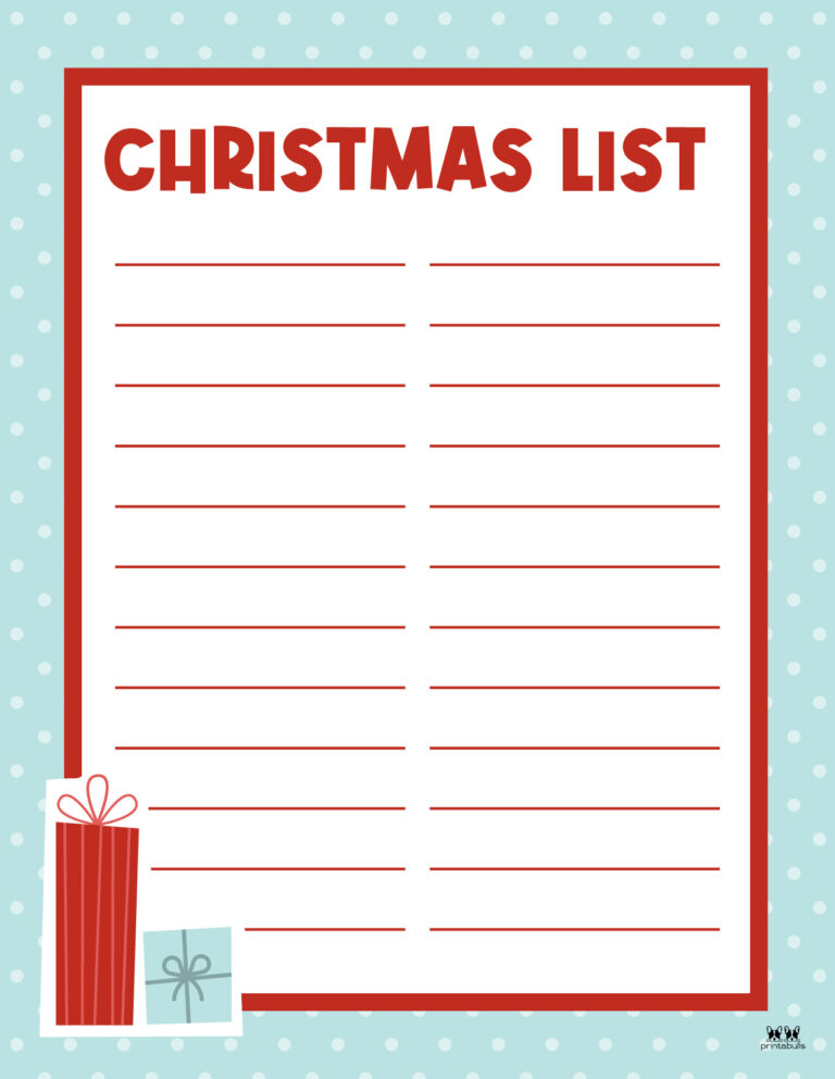Printable Christmas Lists - 25 FREE Printables | Printabulls