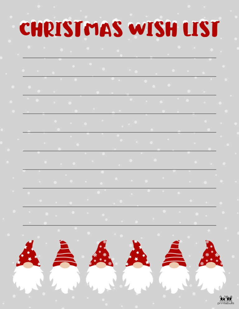 Printable Christmas Lists - 25 FREE Printables | Printabulls