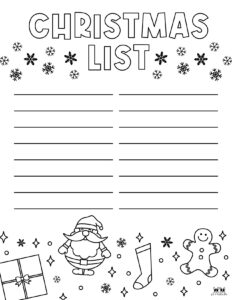 Printable Christmas Lists - 25 FREE Printables | Printabulls