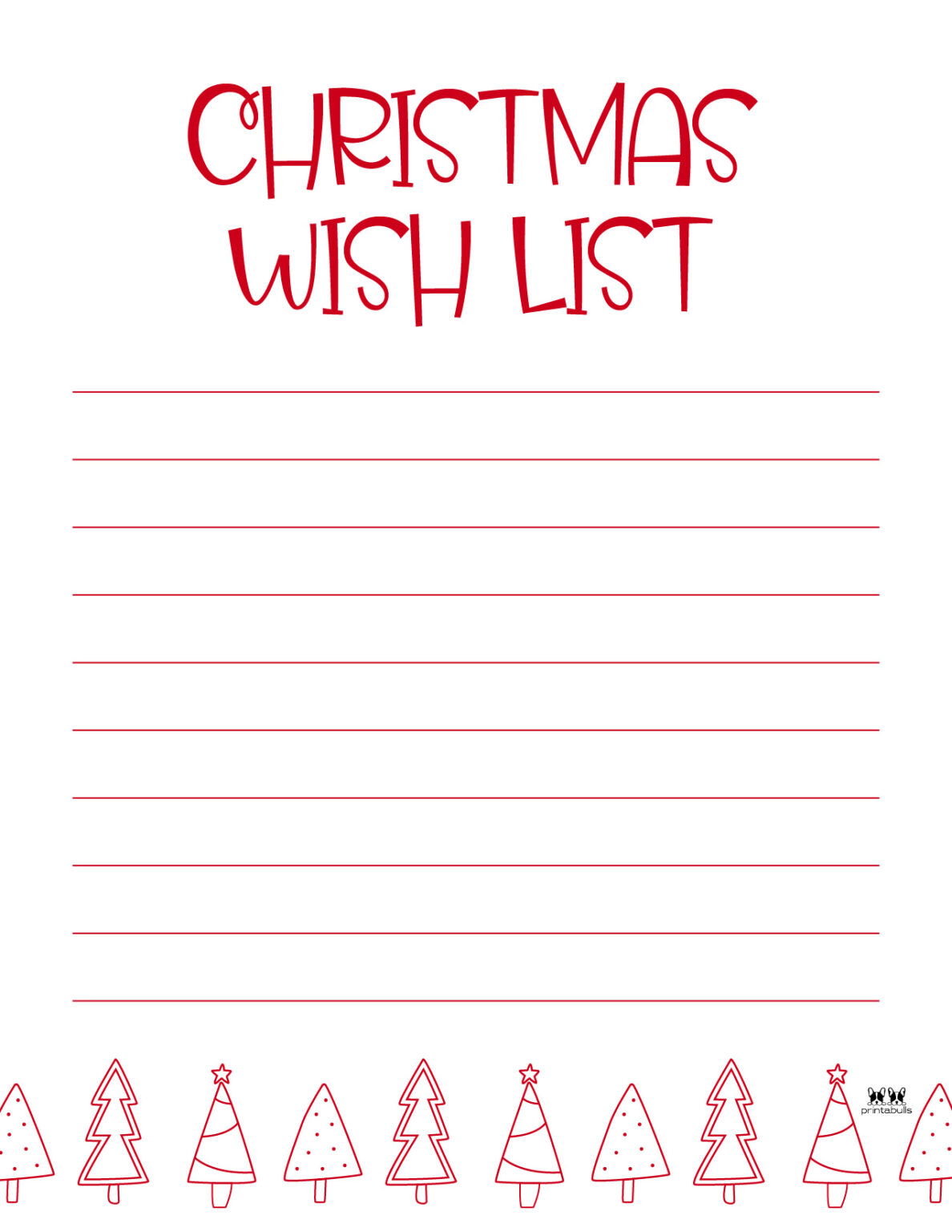Printable Christmas Lists - 25 FREE Printables | Printabulls