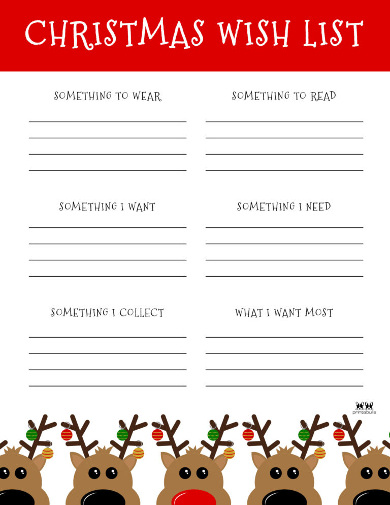 Printable Christmas Lists - 25 FREE Printables - PrintaBulk