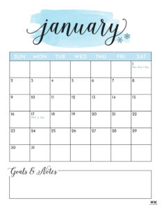 January 2022 Calendars - 15 FREE Printables | Printabulls