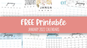 January 2022 Calendars - 15 FREE Printables | Printabulls