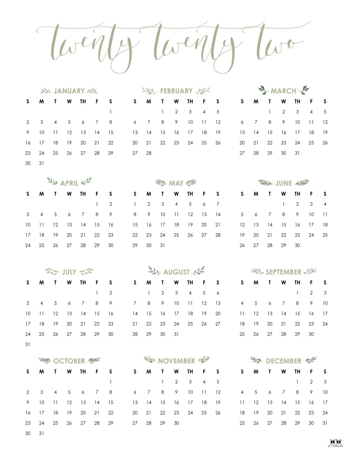 2022 mini calendar printable free - issefetish