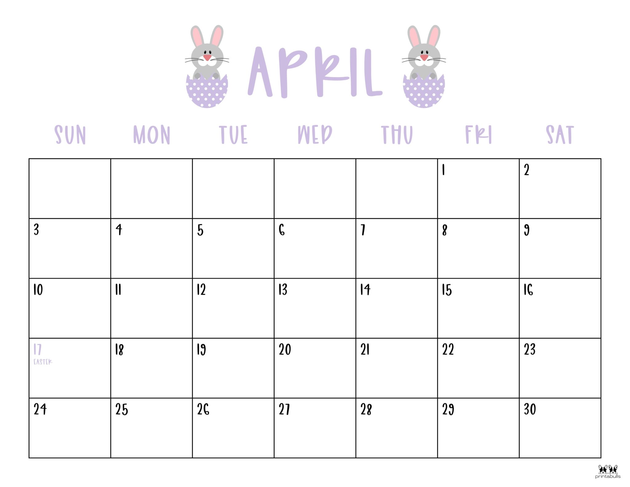 April 2022 Calendars - 25 FREE Printables | Printabulls