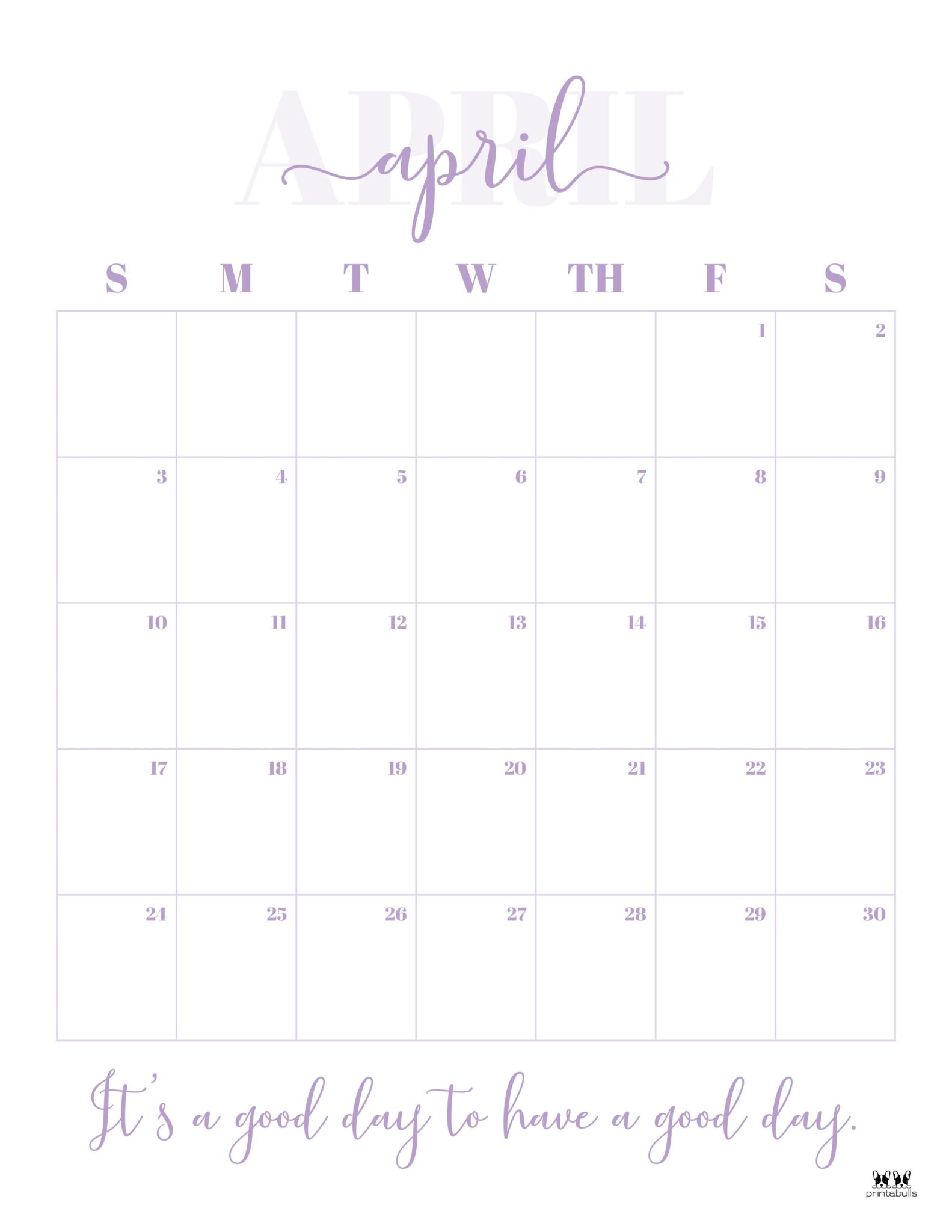April 2022 Calendars - 25 FREE Printables | Printabulls