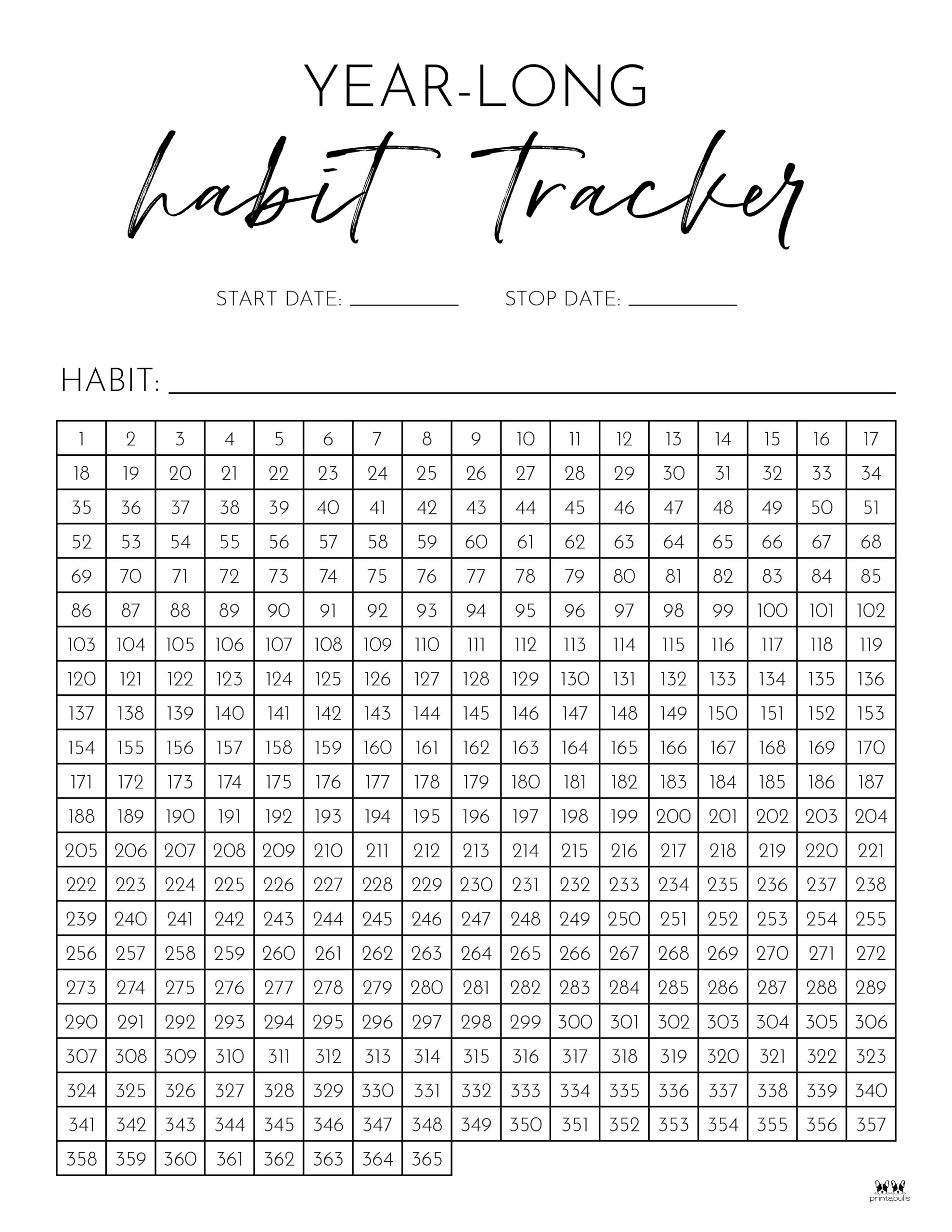 Habit Trackers - 77 FREE Printables | Printabulls