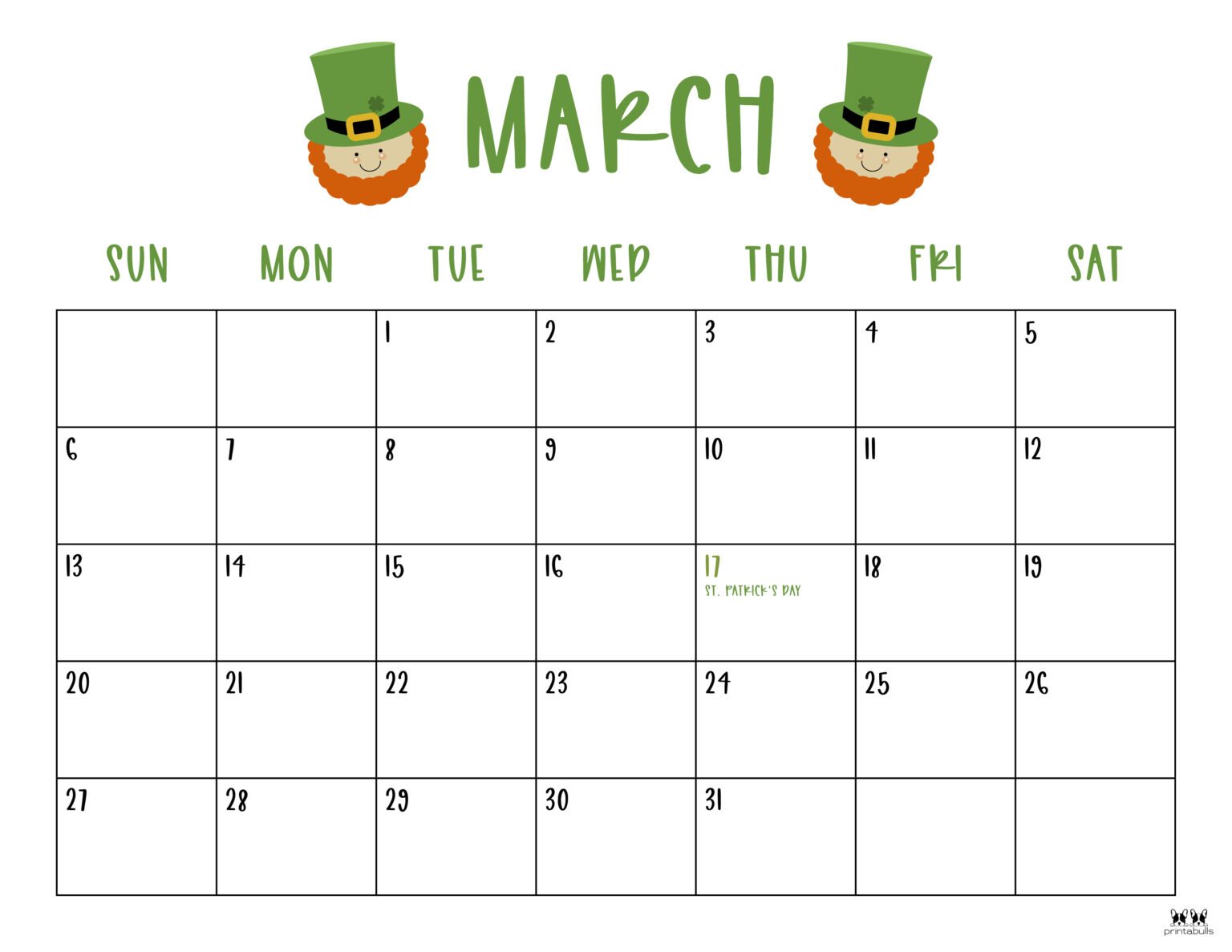 March 2022 Calendars - 15 FREE Printables | Printabulls