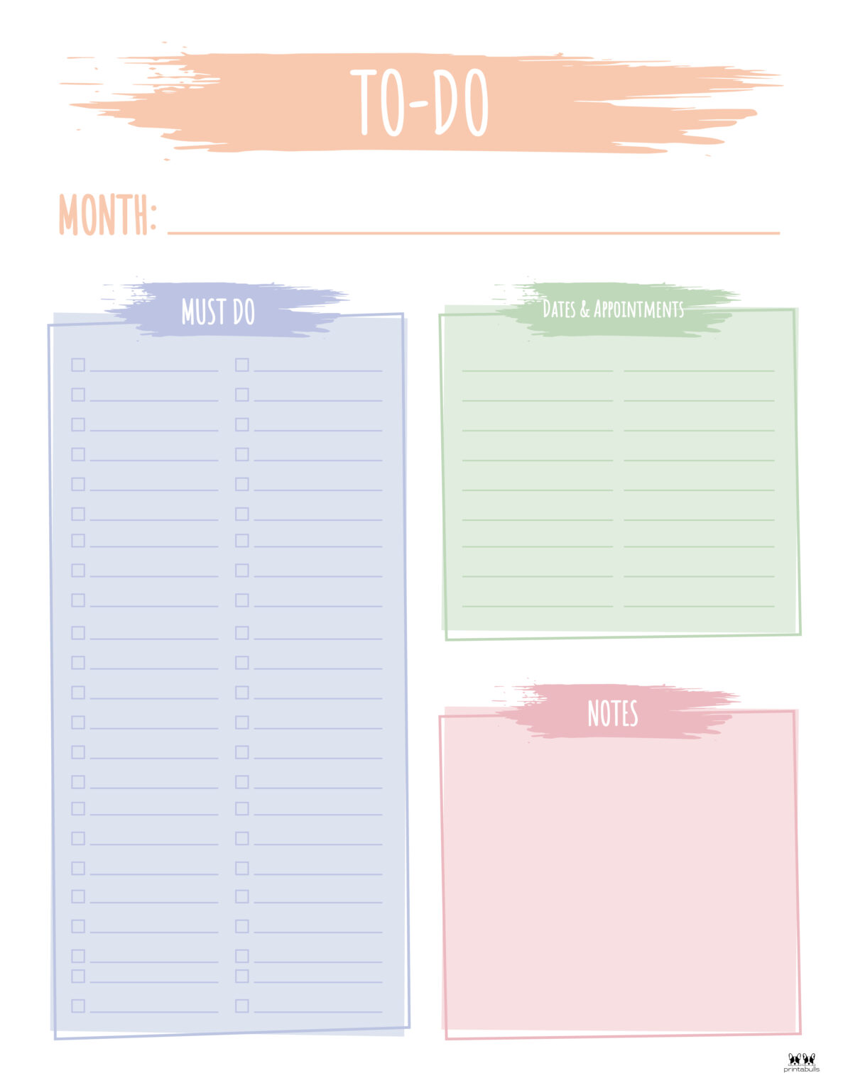 Monthly To Do Lists - FREE Printables | Printabulls
