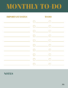 Monthly To Do Lists - FREE Printables | Printabulls