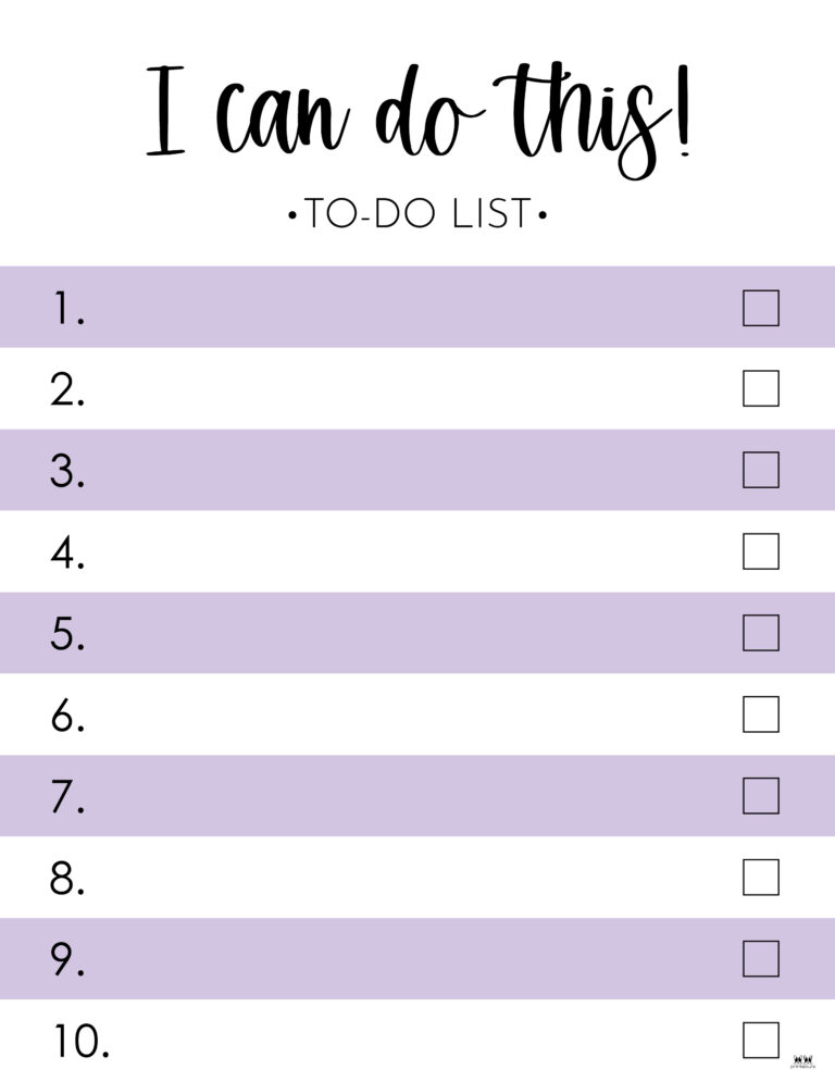 To Do Lists - 39 FREE Printables | Printabulls