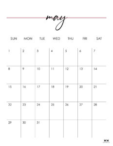 May 2022 Calendars - 25 FREE Printable Calendars | Printabulls