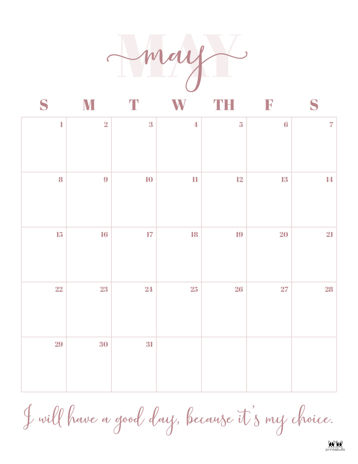 May 2022 Calendars - 25 FREE Printable Calendars | Printabulls